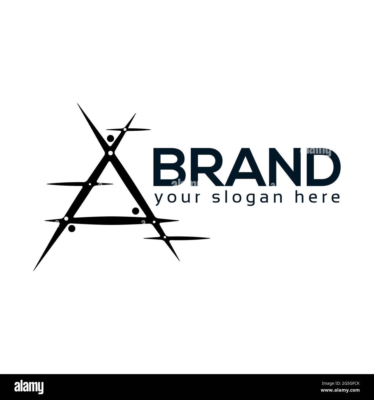 Abstract A Logo. flat design. Vector Illustration on white background ...