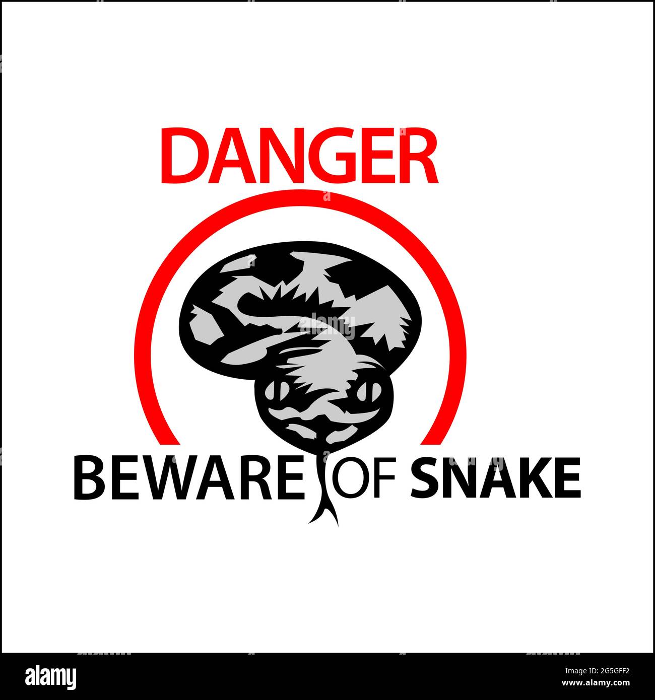 Beware of snake sign, Vector Illustration on white background Stock ...