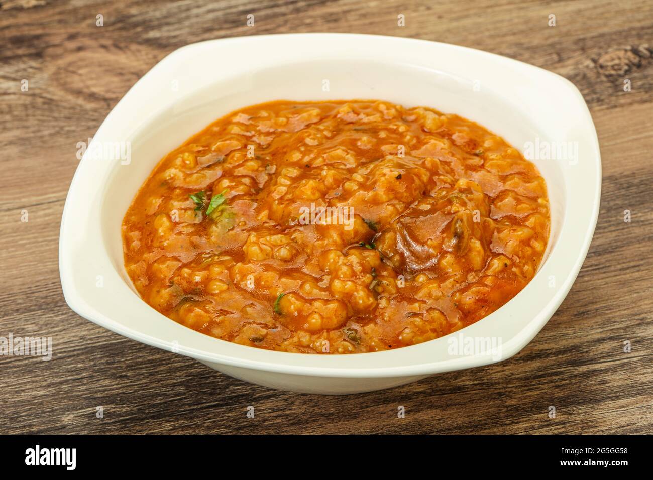 Traditional Georgian Kharcho soup with meat and spices Stock Photo - Alamy