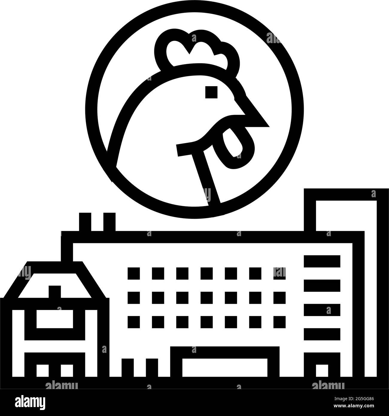 poultry farm and factory line icon vector illustration Stock Vector ...