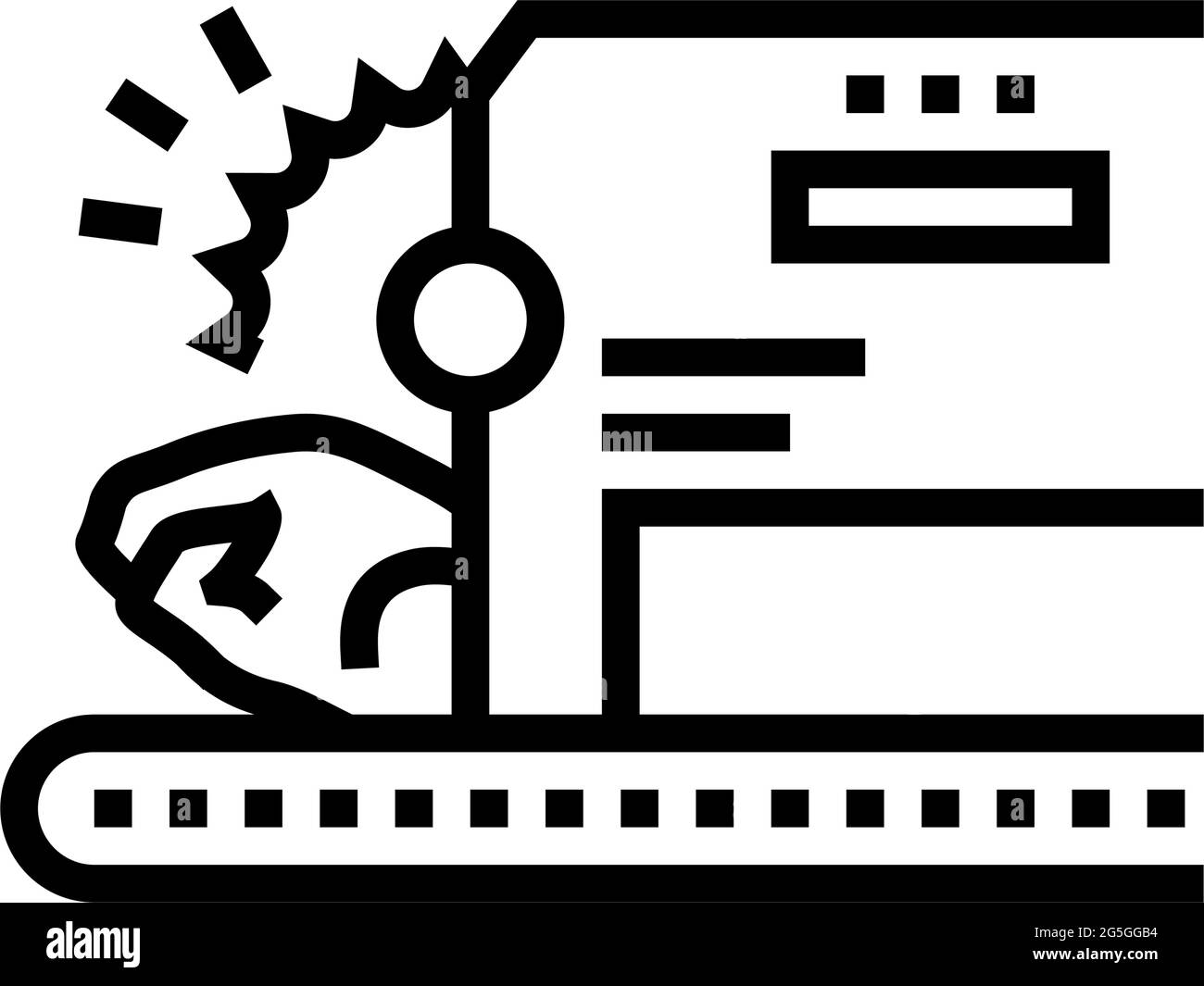 cutting chicken machine line icon vector illustration Stock Vector ...