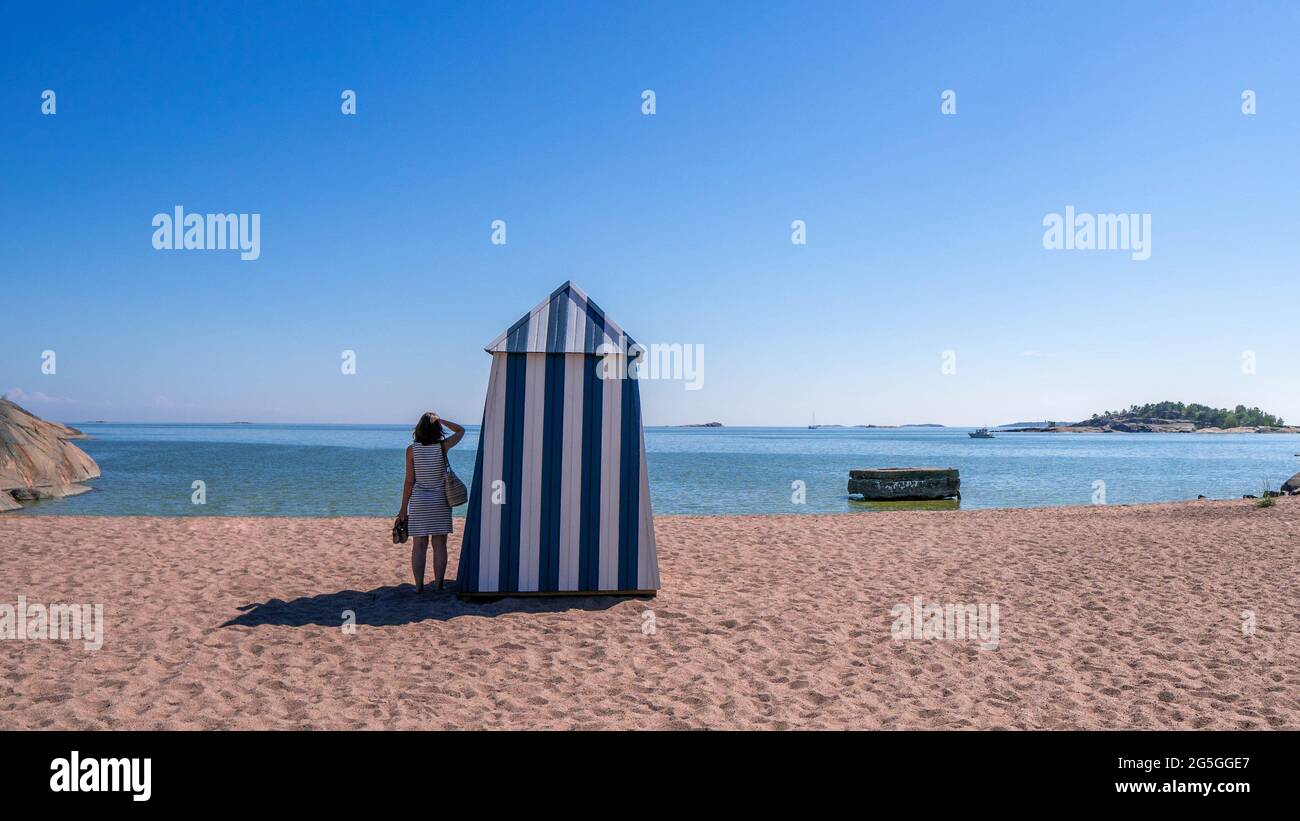 Wooden beach changing room hi-res stock photography and images - Alamy