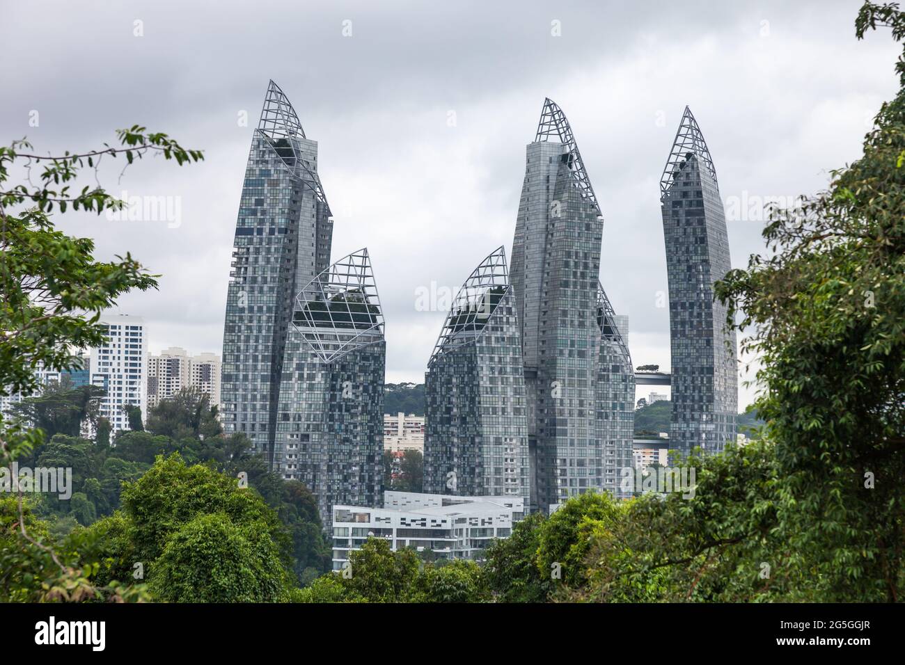 View of residential towers from Fort Siloso, Sentosa, Singapore Stock ...