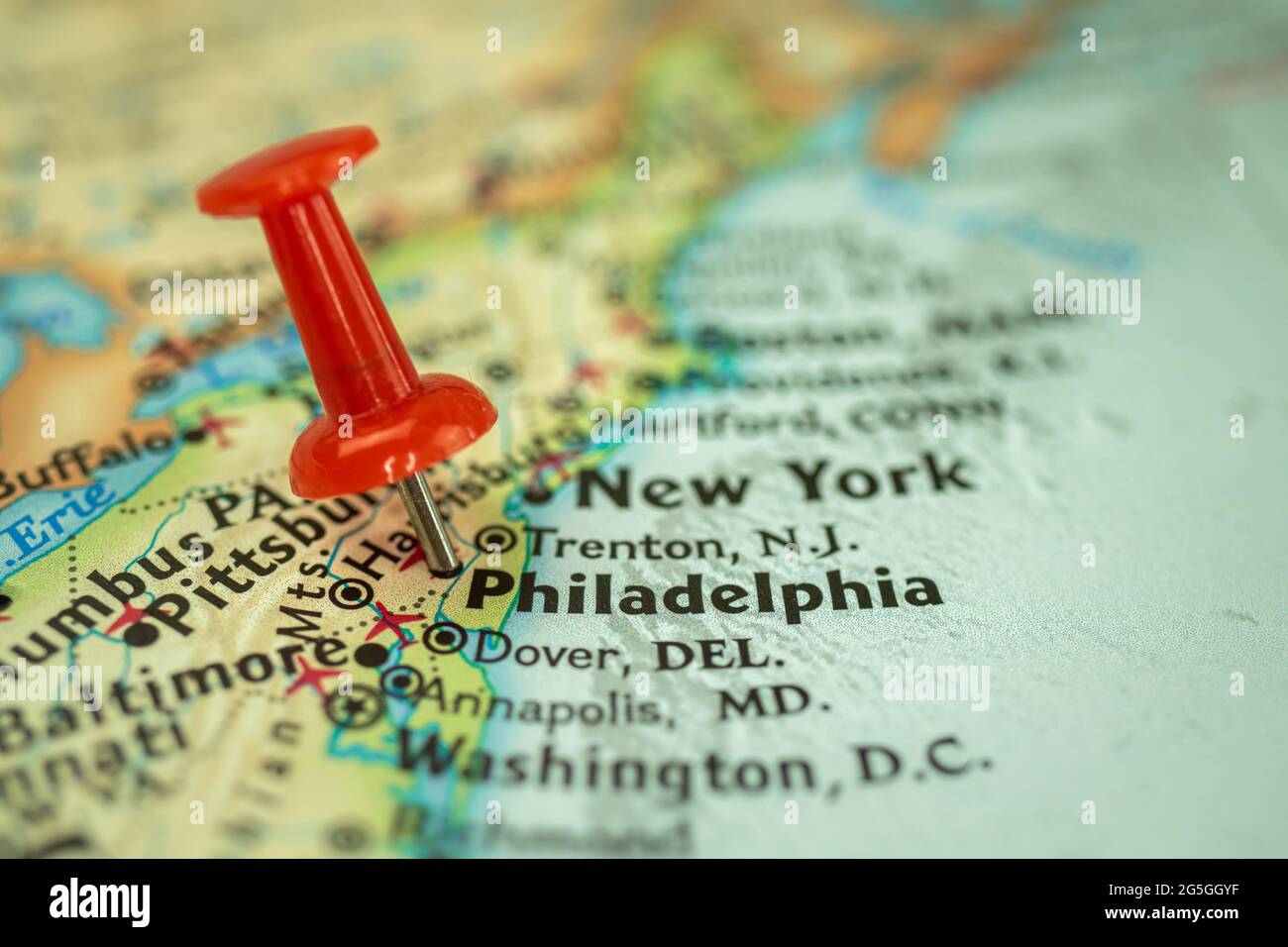 Philadelphia road map hi-res stock photography and images - Alamy