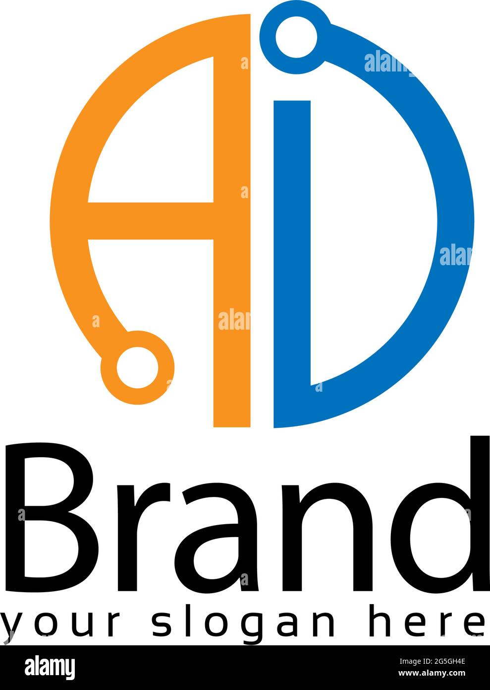 Letter AD stock logo, AD initial., flat design. technology logo Stock ...