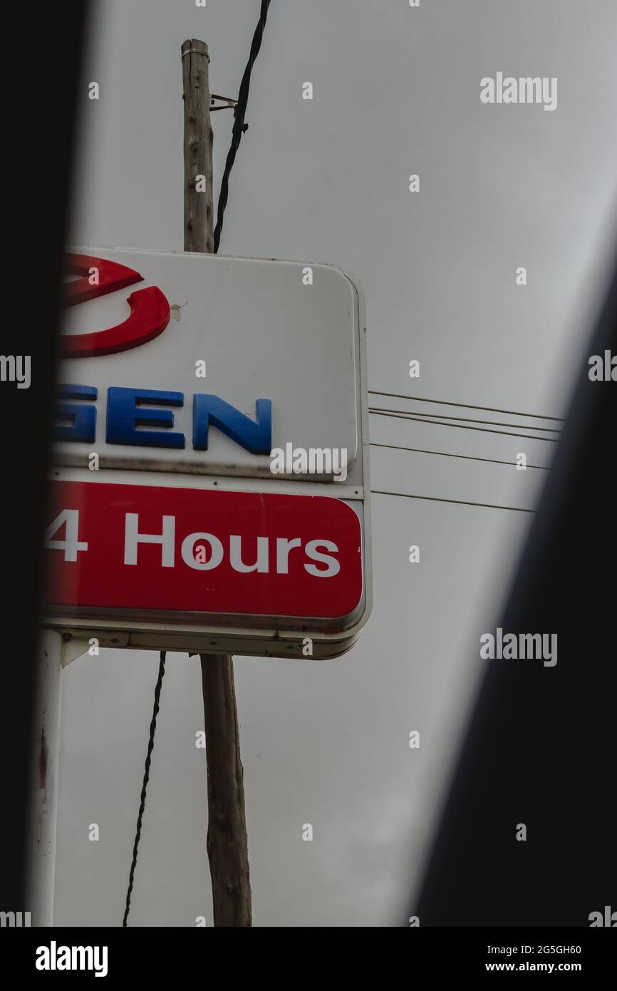 Engen sign at a local petrol station Stock Photo - Alamy