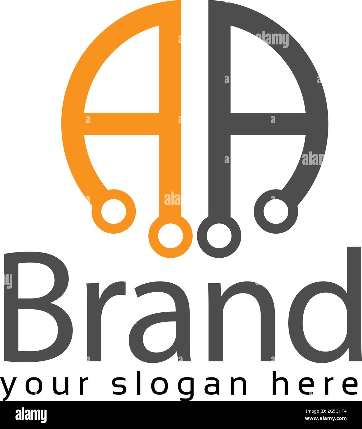 Letter AA stock logo, AA initial., flat design. technology logo Stock ...