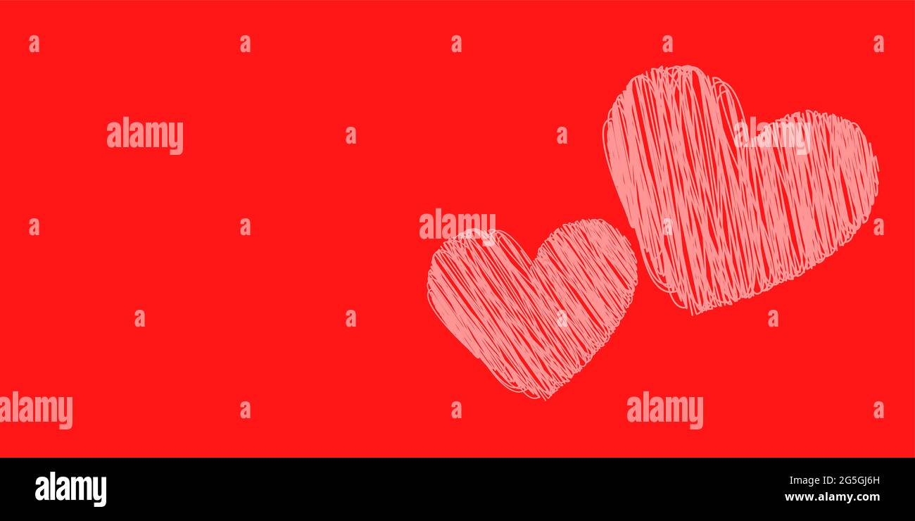 friendship red wallpaper, red background with two hearts Stock Photo ...