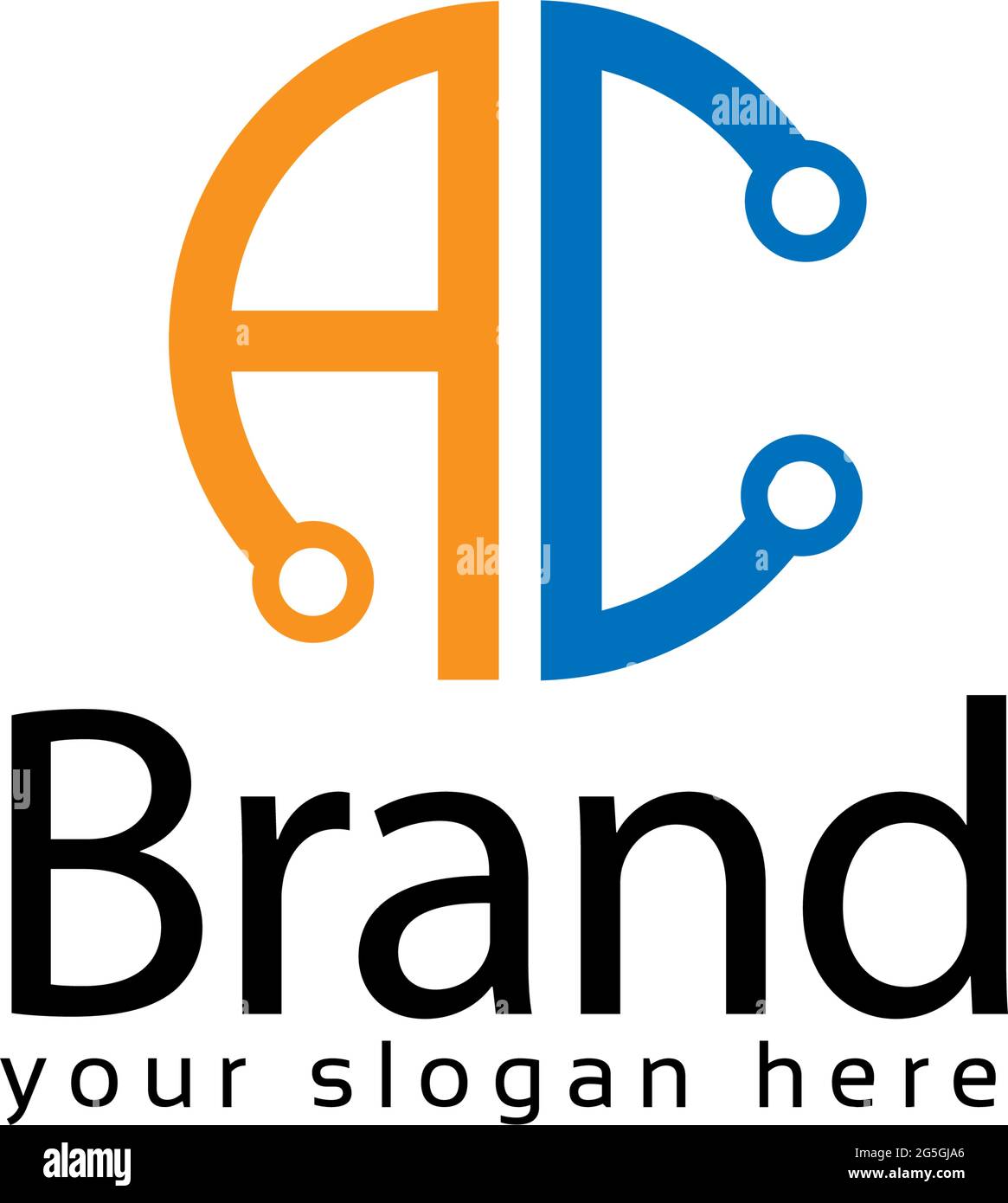 Letter AC stock logo, AC initial., flat design. technology logo Stock ...