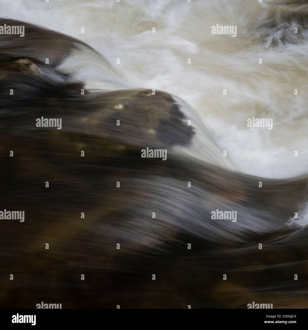 Beautiful fine art landscape image of long exposure detail of fast ...