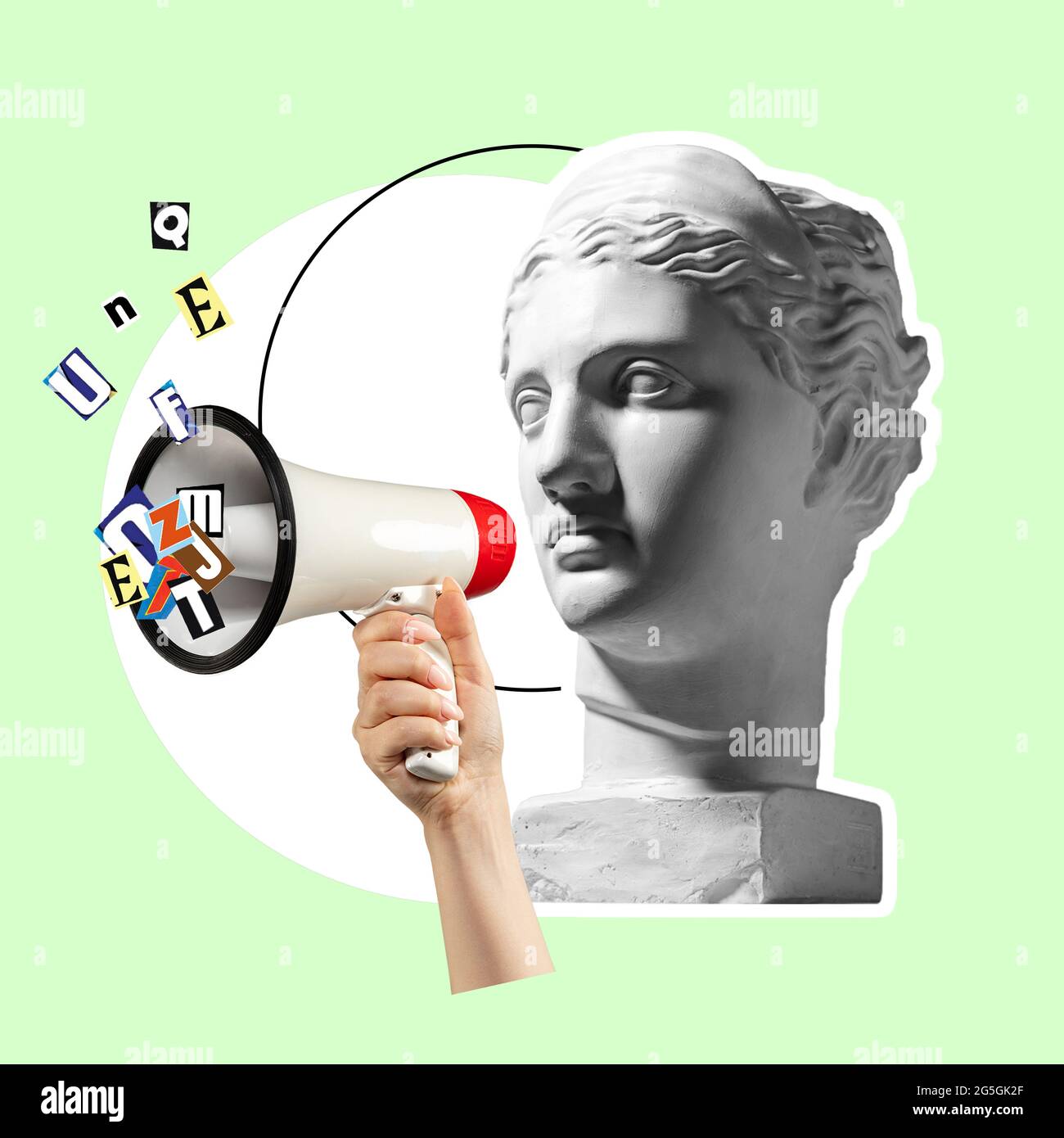 Collage plaster head statue hi-res stock photography and images - Alamy