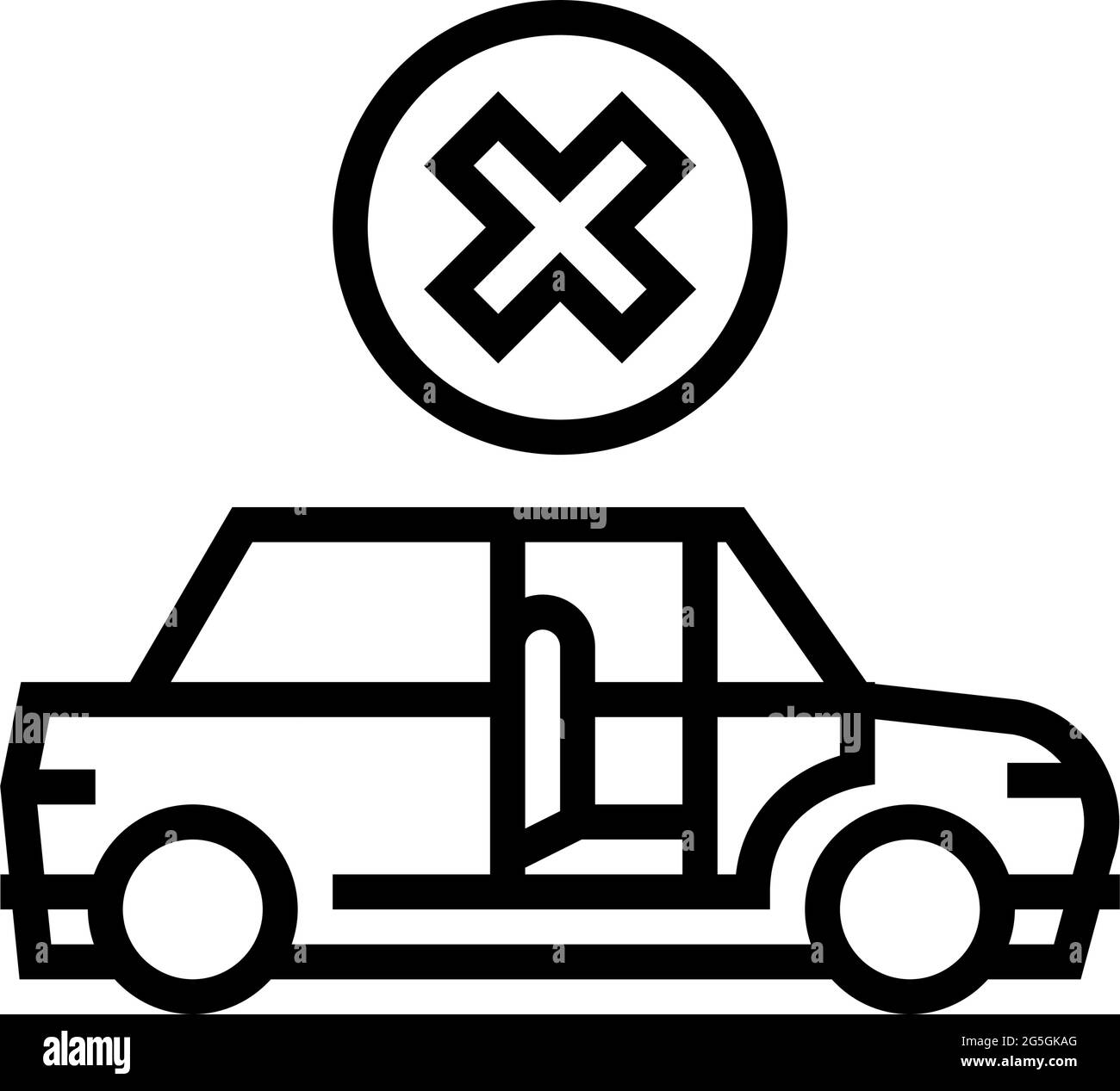 prohibition to get in stranger car line icon vector illustration Stock ...