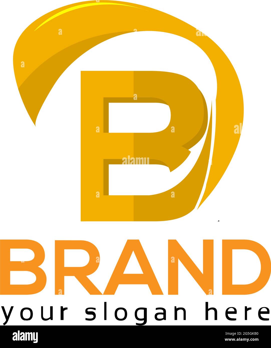 Yellow alphabet B logo. B logo stock logo template Stock Vector Image ...