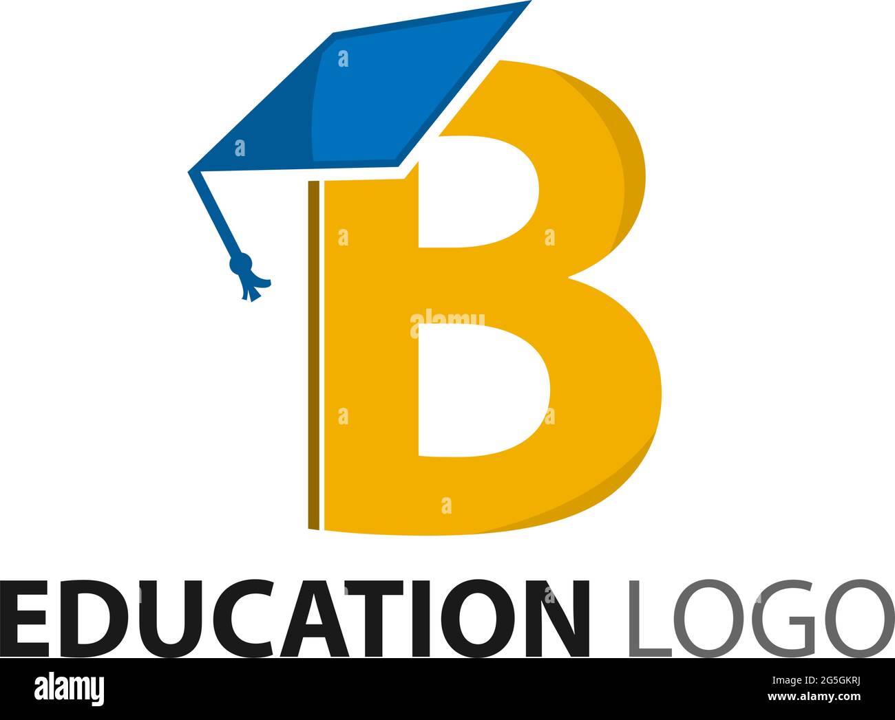 Graduation logo stock, Letter b, Education logo Stock Vector Image ...