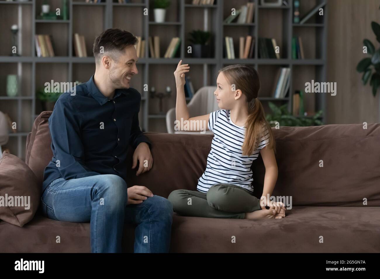 Happy young father spend family time with daughter Stock Photo - Alamy