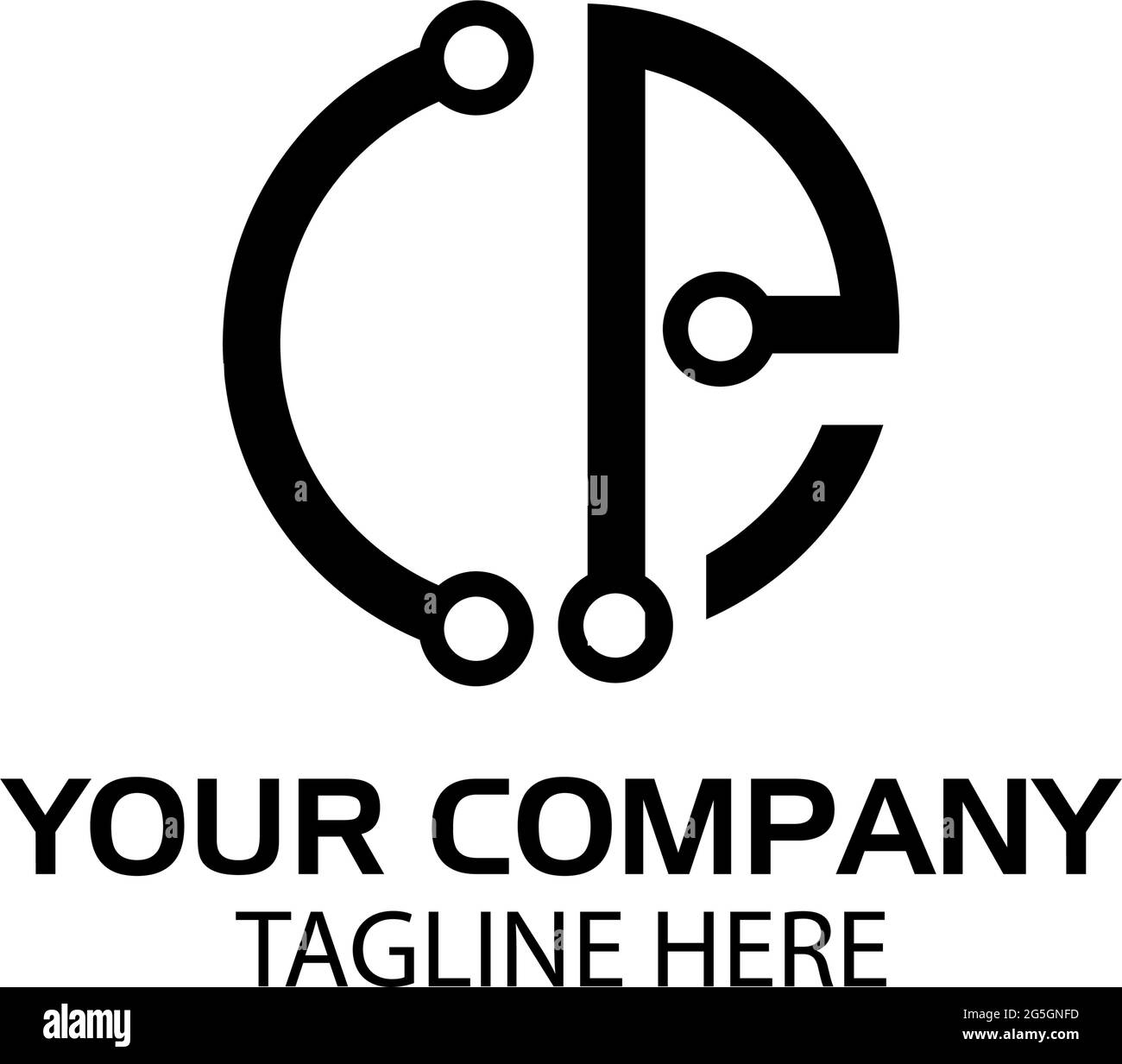 Letter CP, Logo Letter CP and chain. logo formed by chain Stock Vector ...