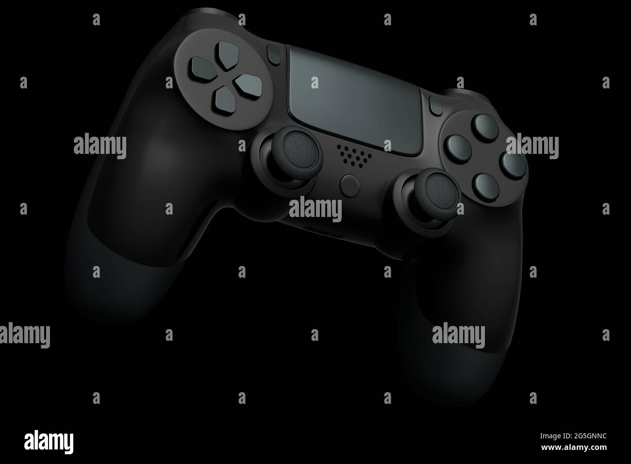 Realistic black joystick for video game controller on black background ...