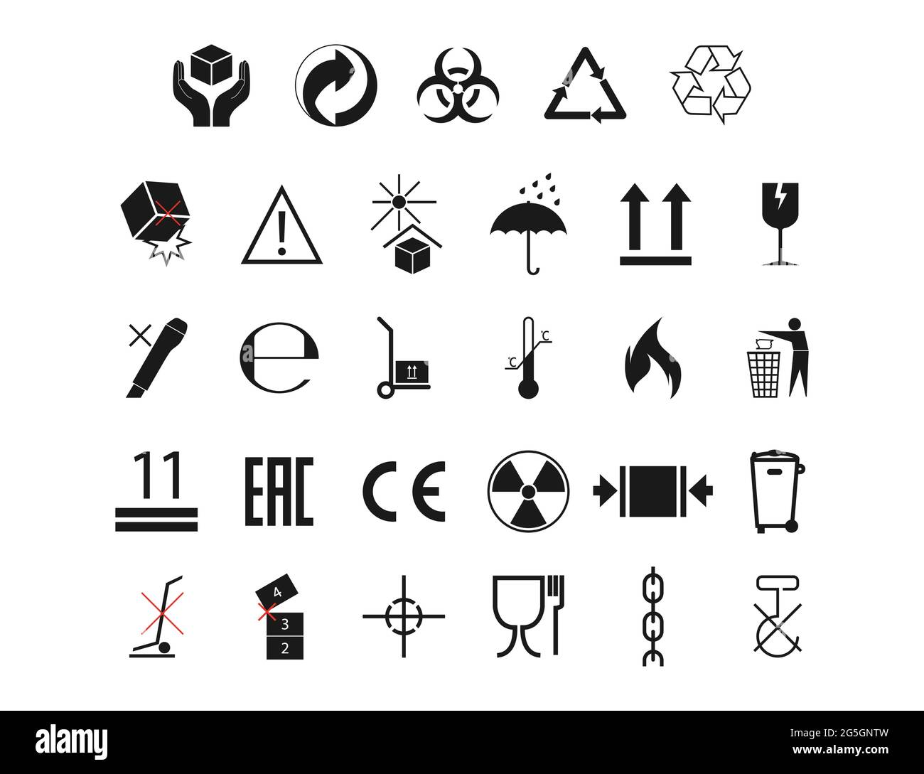 Set of packaging symbol flat design Stock Vector Image & Art - Alamy