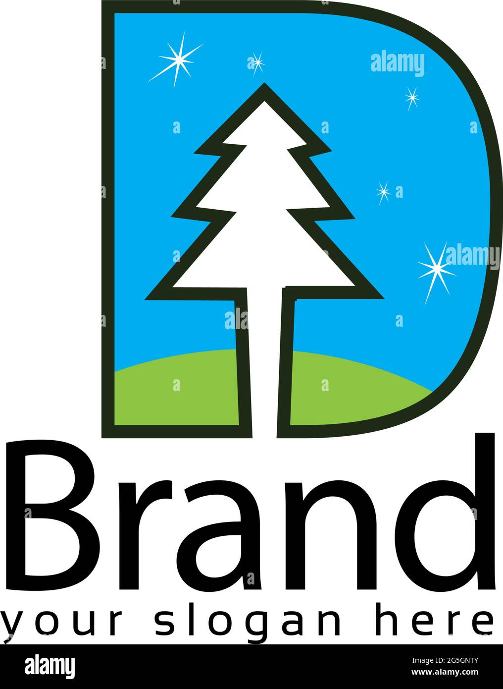 Letter pine evergreen fir Stock Vector Images - Alamy