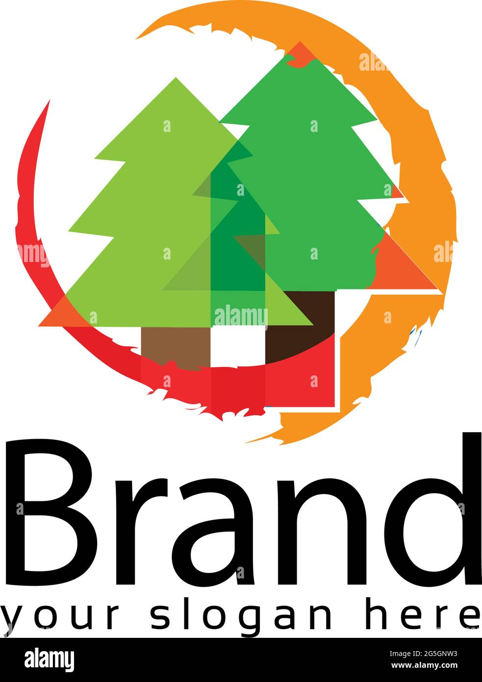 Spruce abstract logo. Colorful spruce. Vector Illustration on black ...