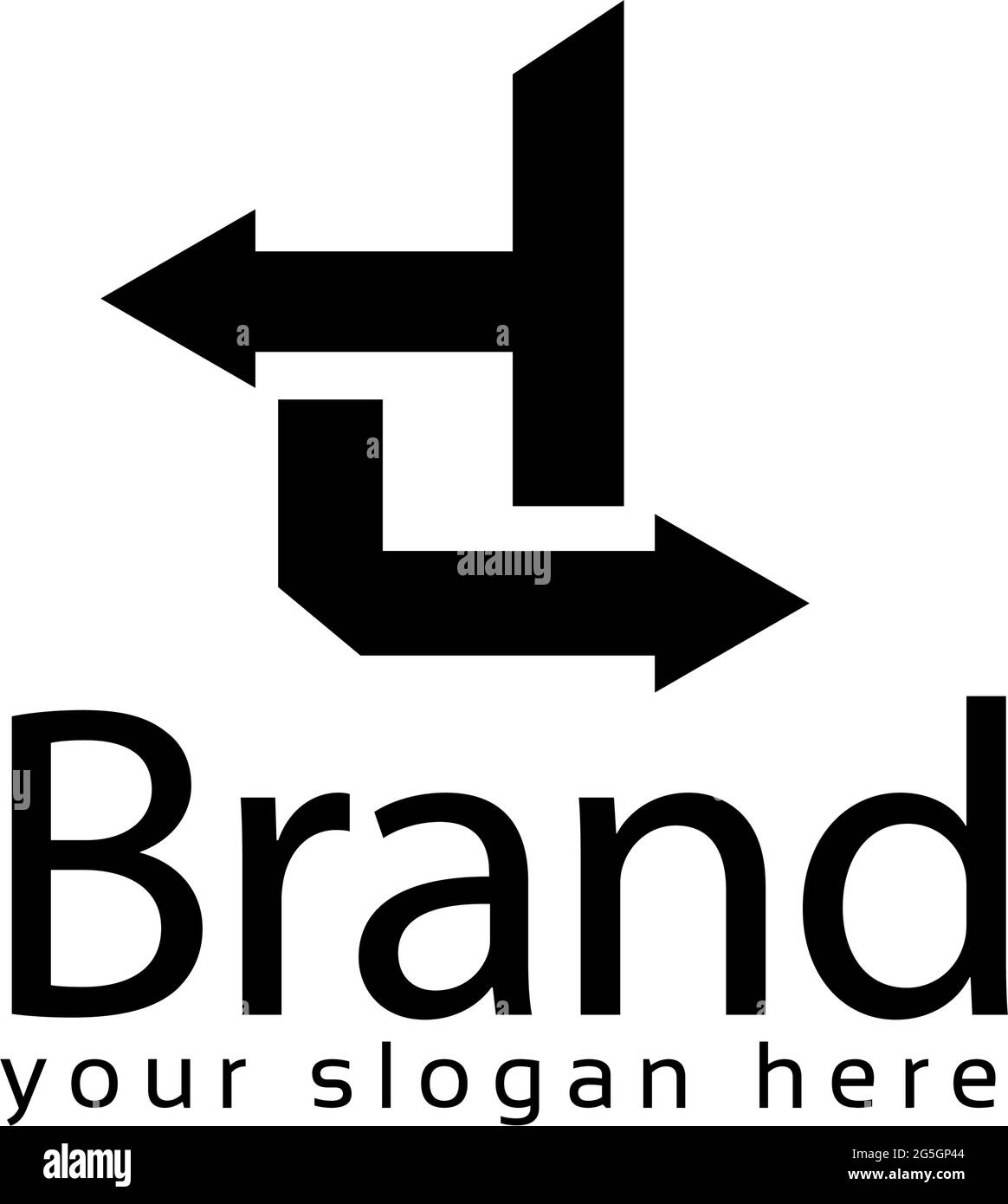 Letter d logo with arrow, d initial, flat design. technology logo Stock ...