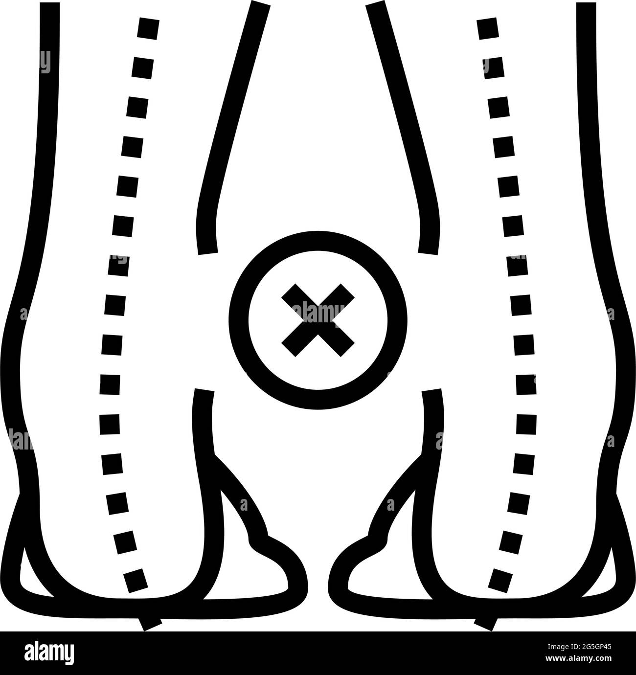 outward curvature of legs line icon vector illustration Stock Vector ...