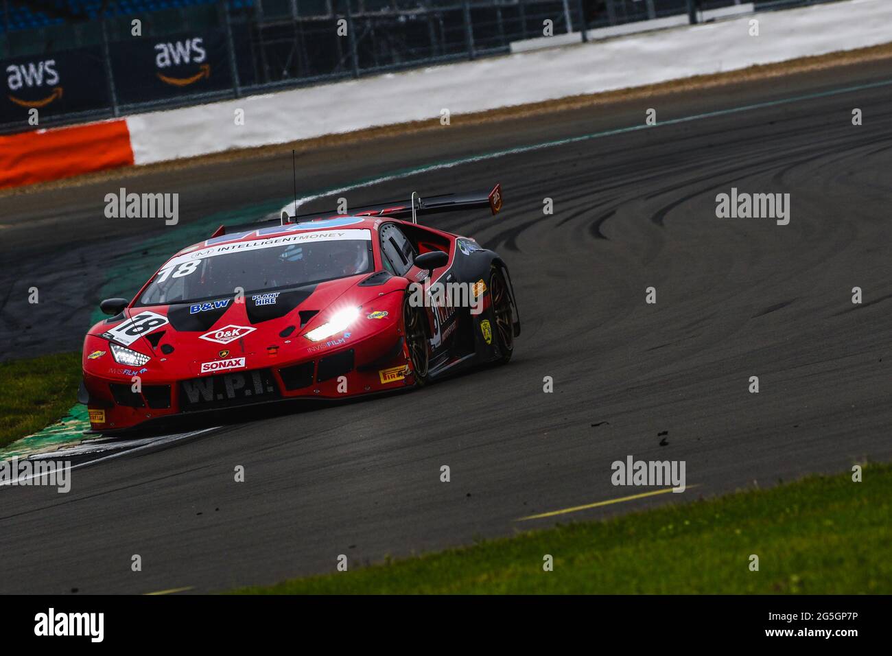 Silverstone, UK. 27th June, 2021. WPI Motorsport (#18) Lamborghini ...