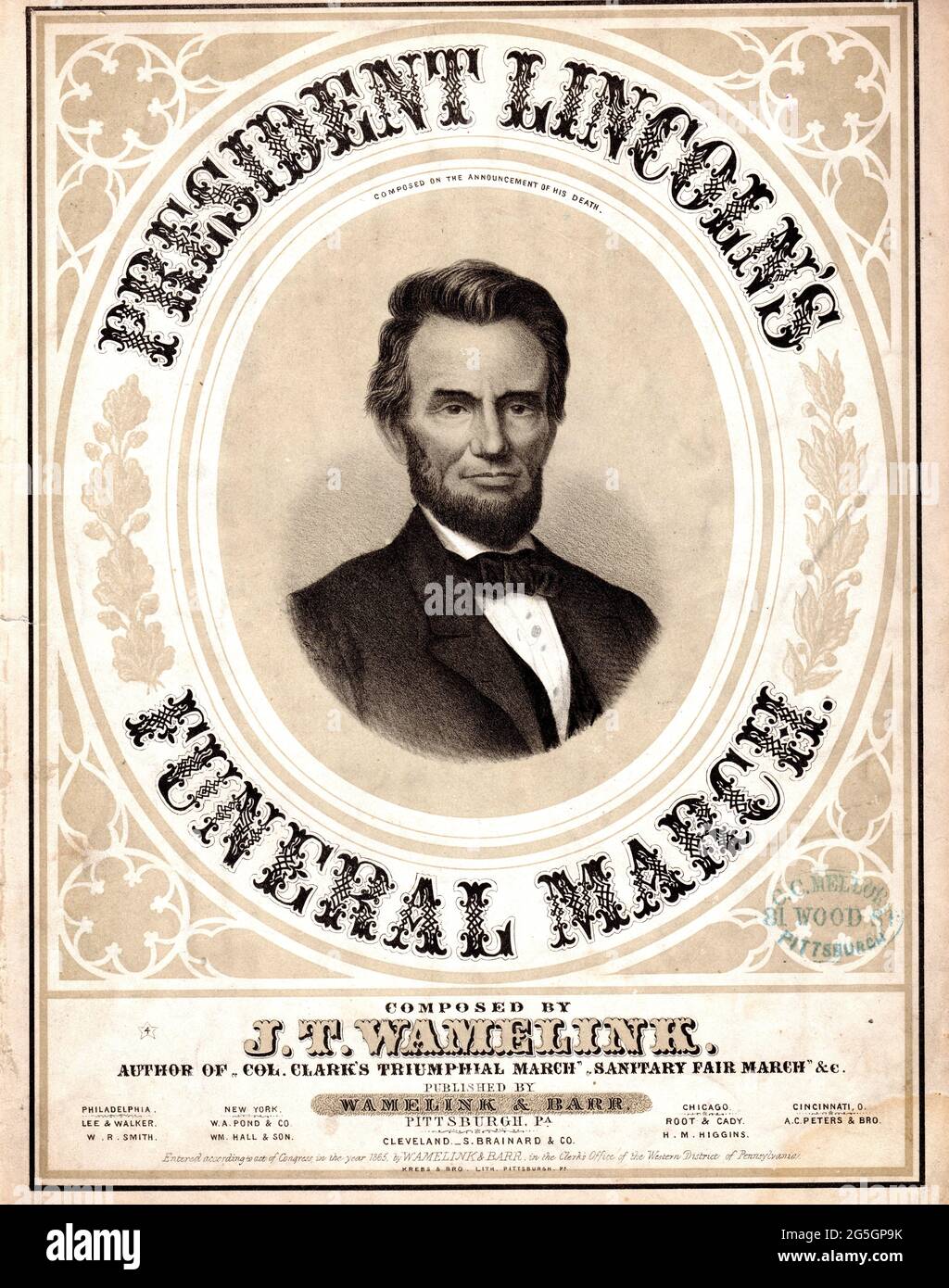 President Lincoln's Funeral March, 1865 sheet music Stock Photo - Alamy