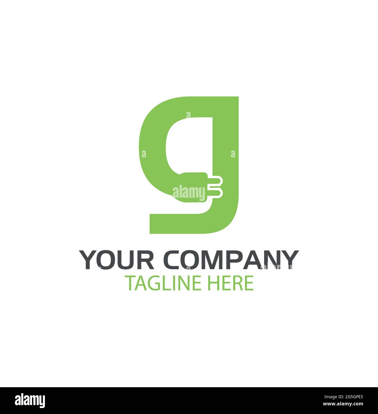 Creative Letter g with plug icon. Flat Vector illustration Stock Vector ...