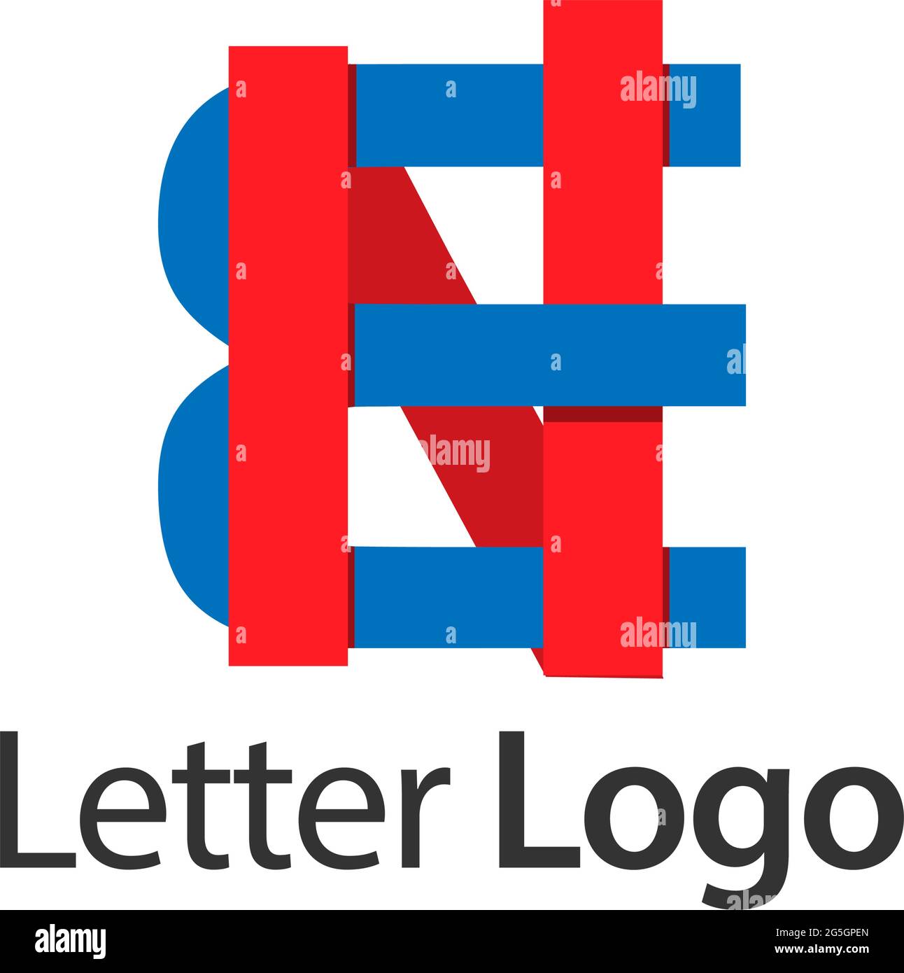 ne Initial stock logo template., modern paper font Stock Vector Image ...