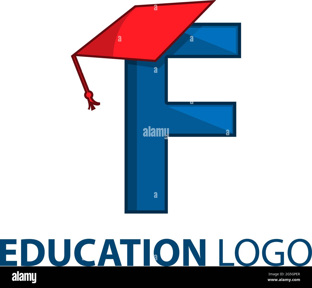 Graduation logo stock, Letter f, Education logo Stock Vector Image ...