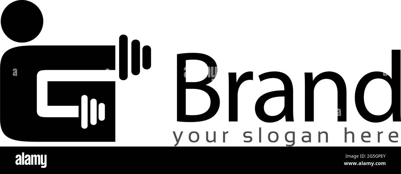 Weightlifter g stock logo template, flat designs Stock Vector Image ...