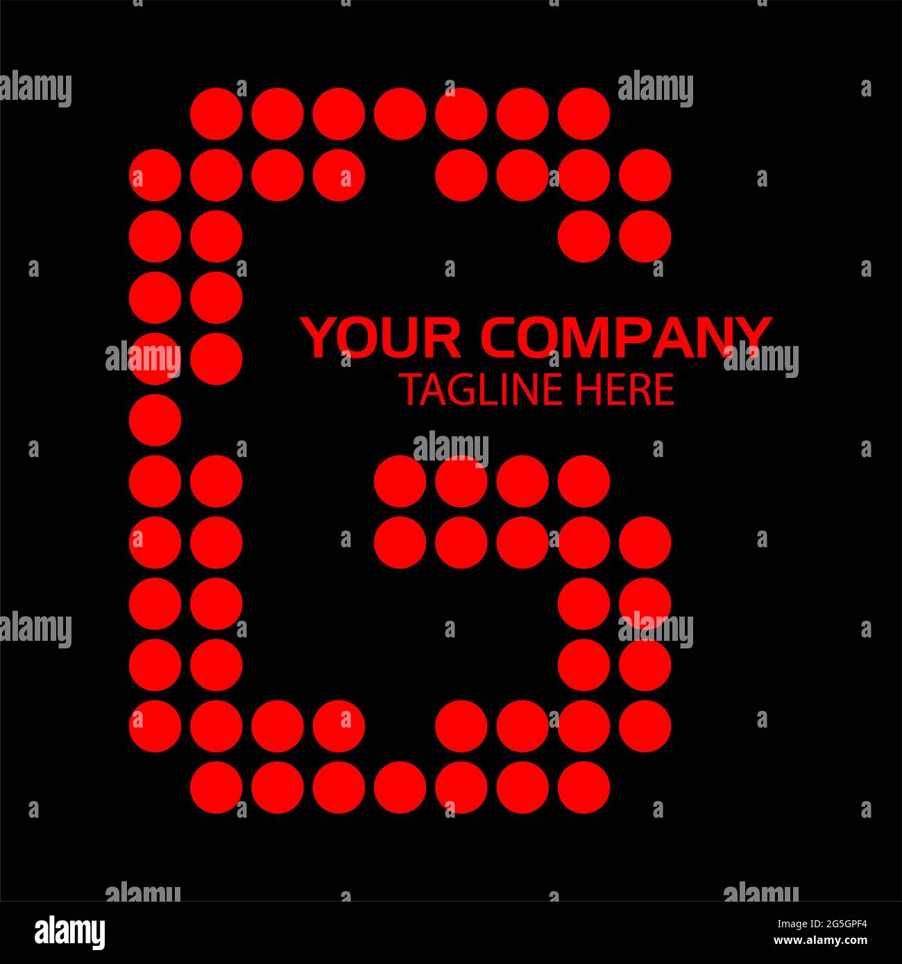 g logo template, g letter, Red logo design. vector Stock Vector Image ...