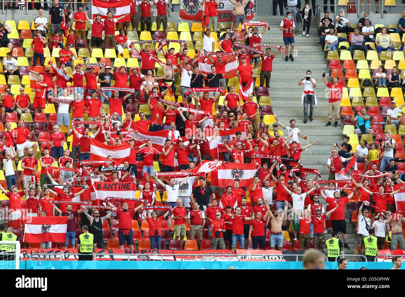 BUCHAREST, ROMANIA - JUNE 21, 2021: Tribunes of National Arena ...