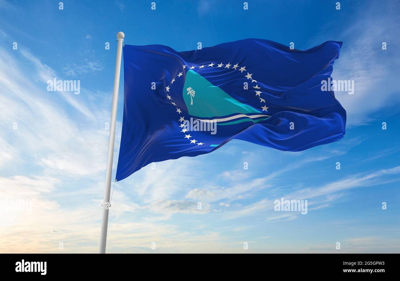 Minsk, Belarus - May, 2021: Flag of Pacific Community waving in the ...