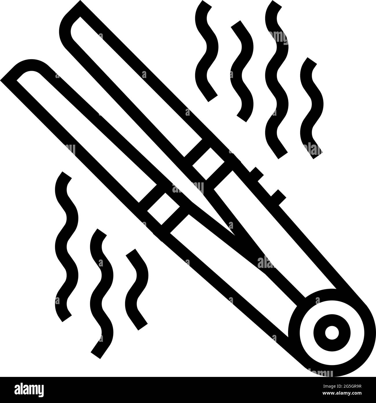 Woman straightening hair straightener Cut Out Stock Images & Pictures ...