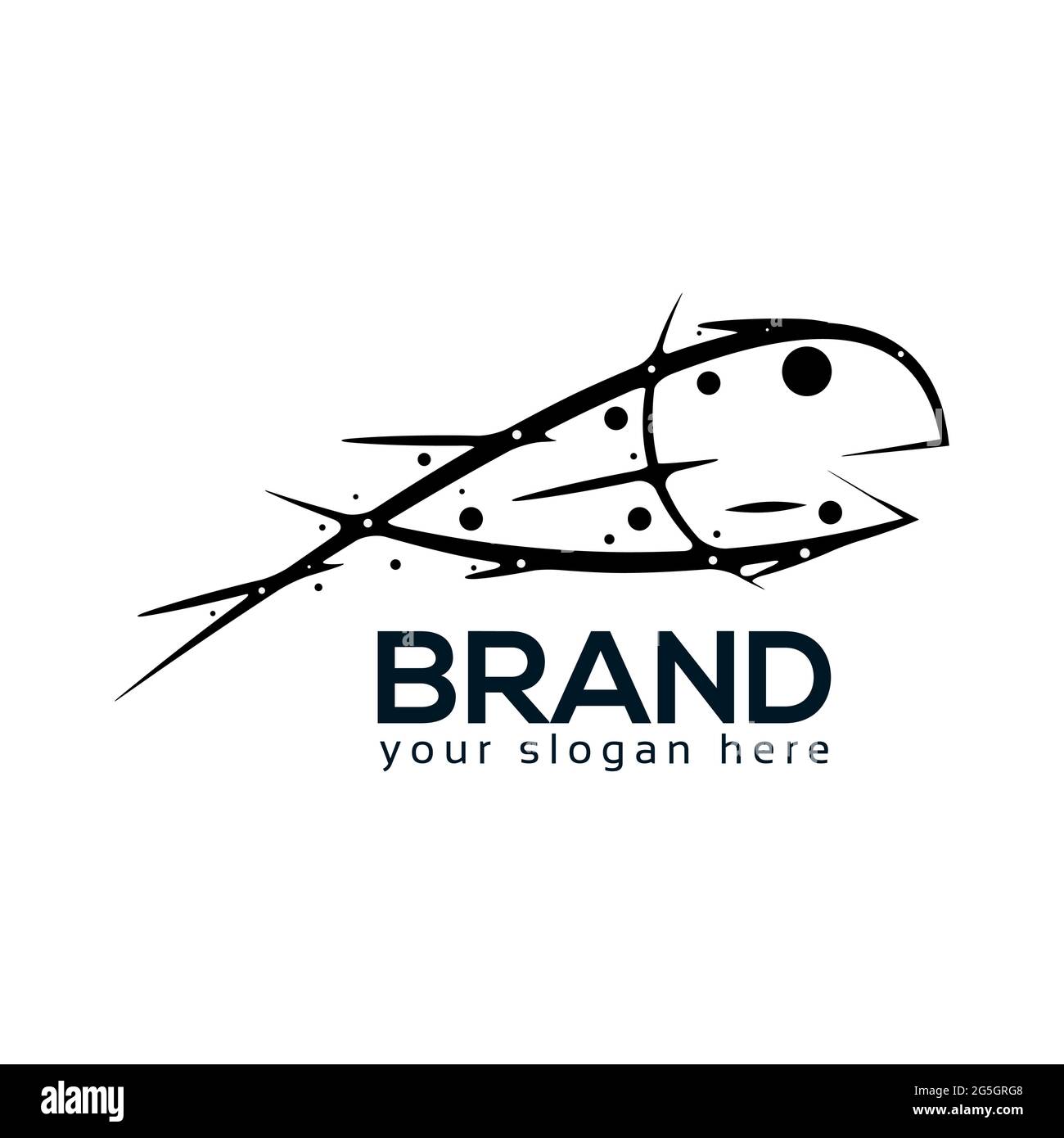 Abstract Fish Logo. flat design. Vector Illustration on white ...