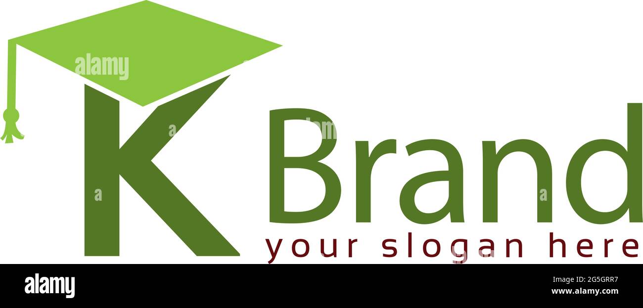 Graduation logo stock, Letter k, Education logo Stock Vector Image ...