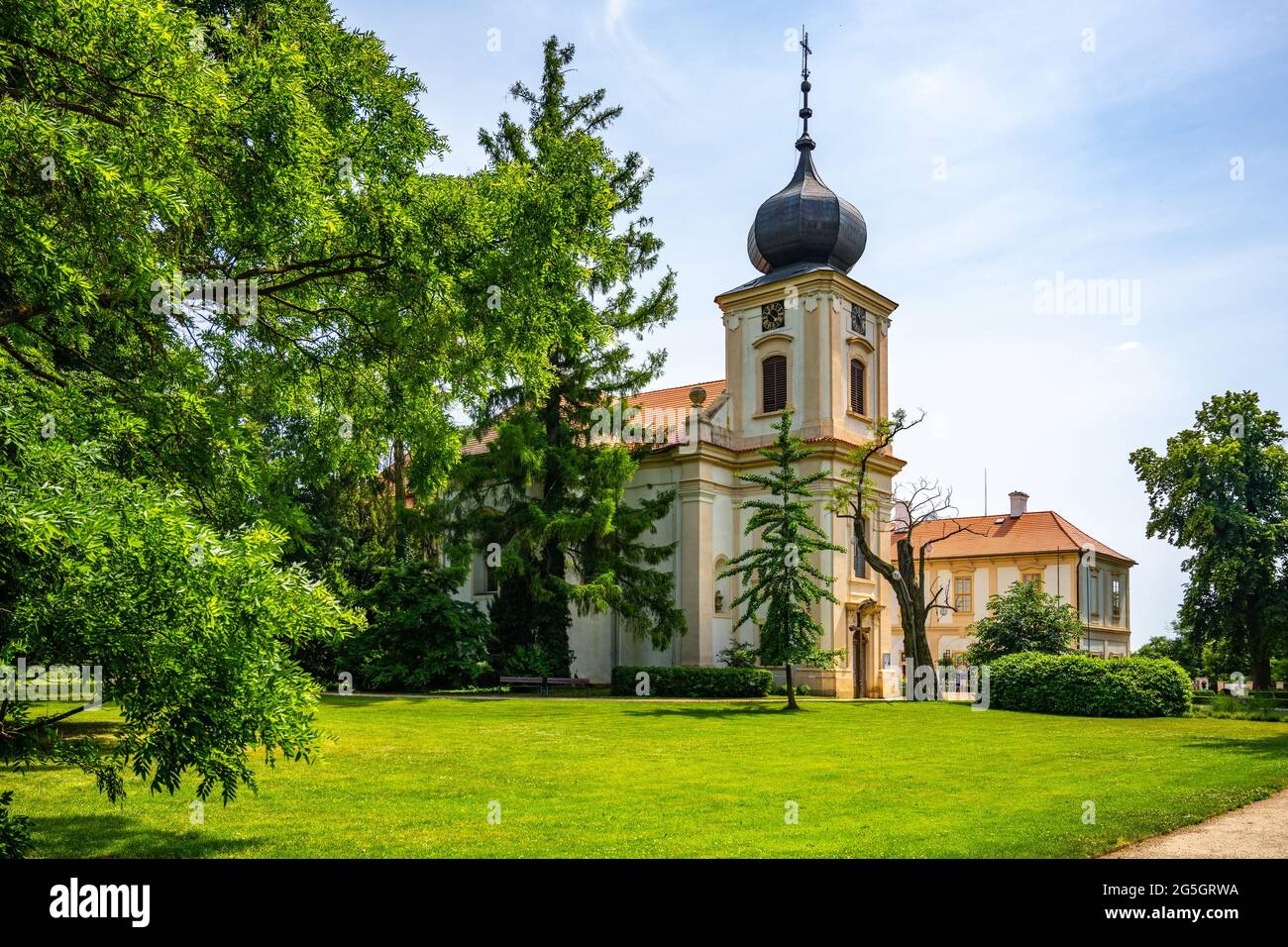 Loucen Castle - baroque chateau with beautiful park Stock Photo - Alamy