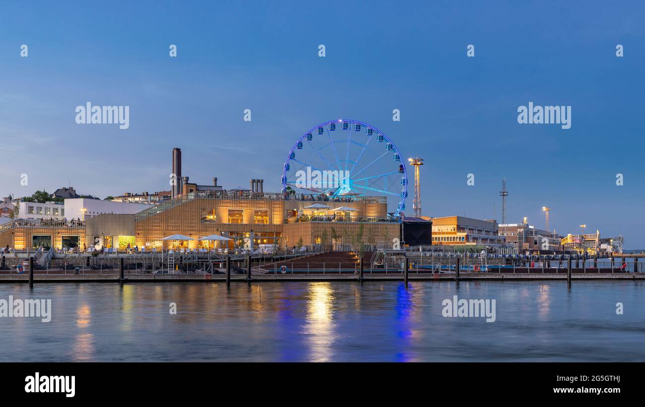 Allas Sea Pool recreational complex in beautifully illuminated in ...