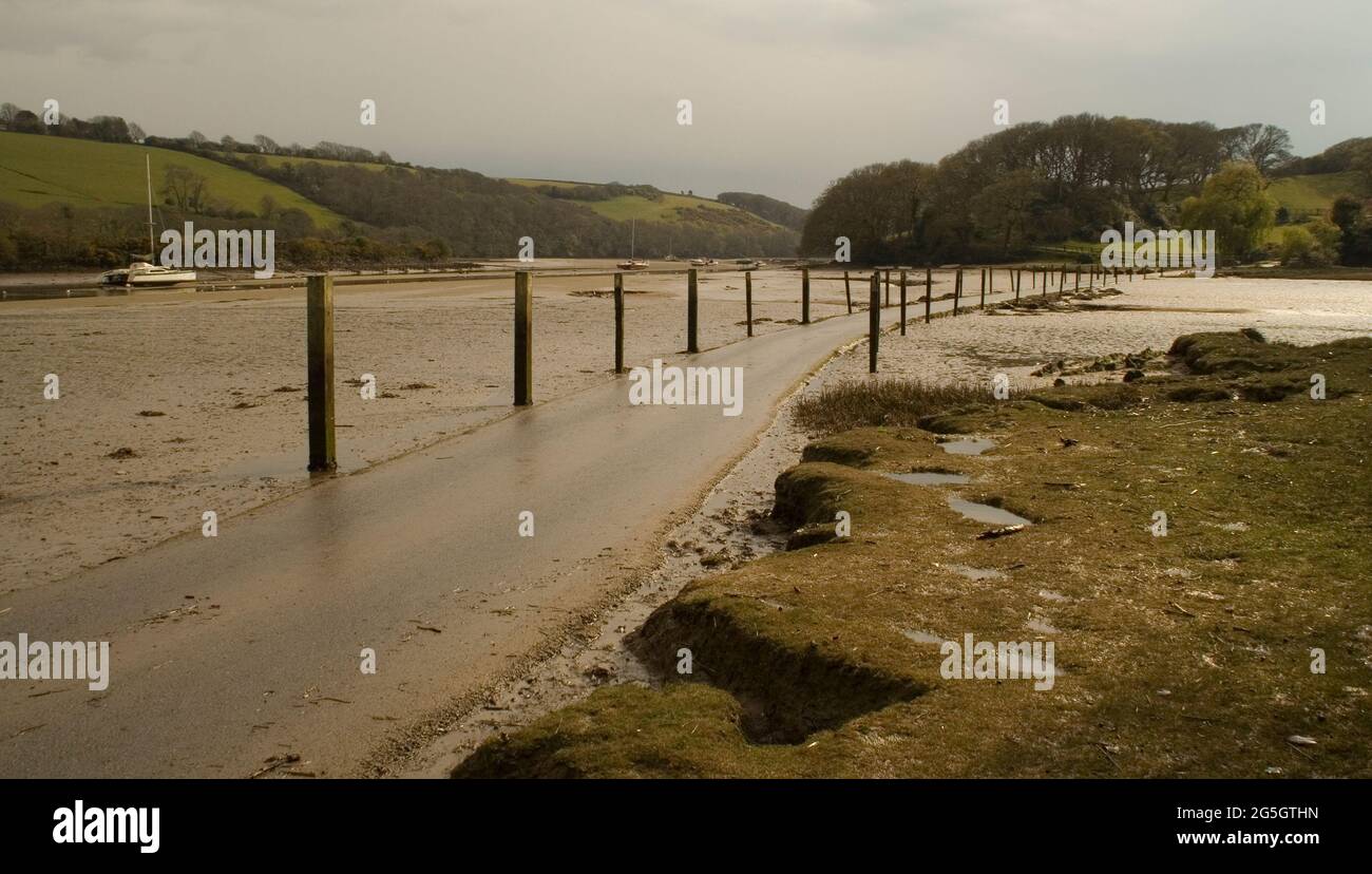 Tidal Road at Aveton Gifford Stock Photo - Alamy