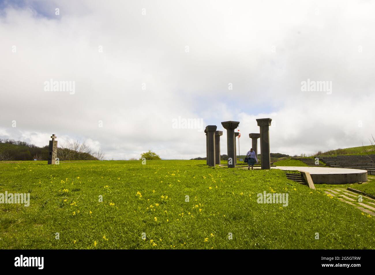 The Didgori monument in Didgori, Georgia against the cloudy sky Stock ...