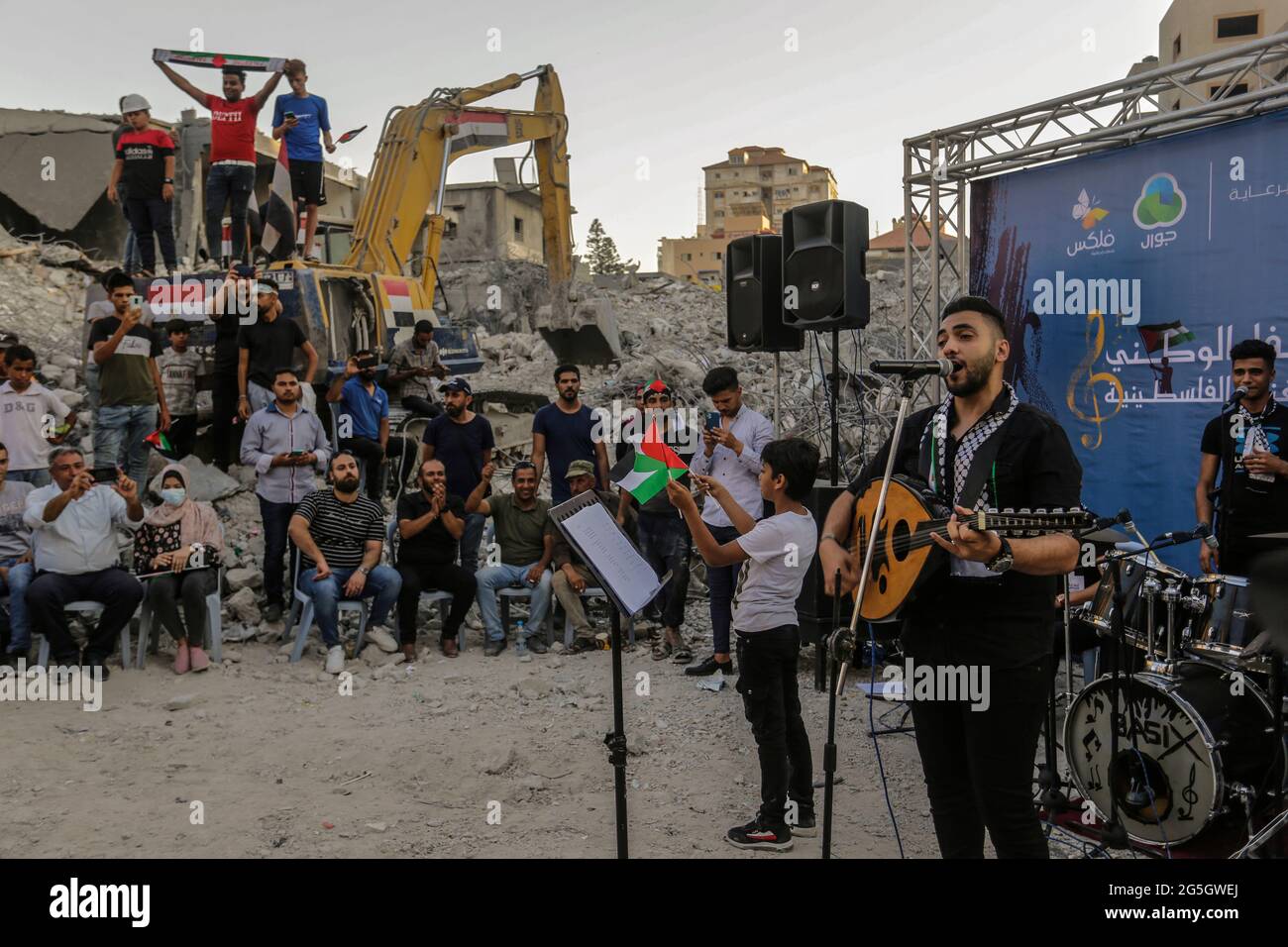 Gaza City, The Gaza Strip, Palestine. 27th June, 2021. Musicians ...