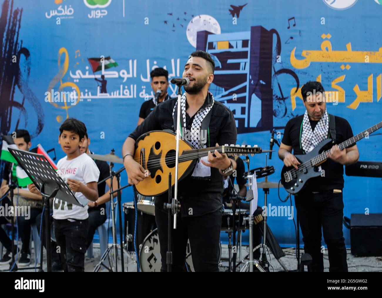 Gaza City, The Gaza Strip, Palestine. 27th June, 2021. Musicians ...