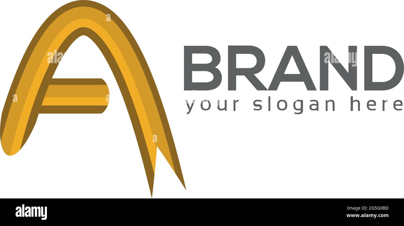 Letter A with ribbon on white background. Logo Design Template. Flat ...