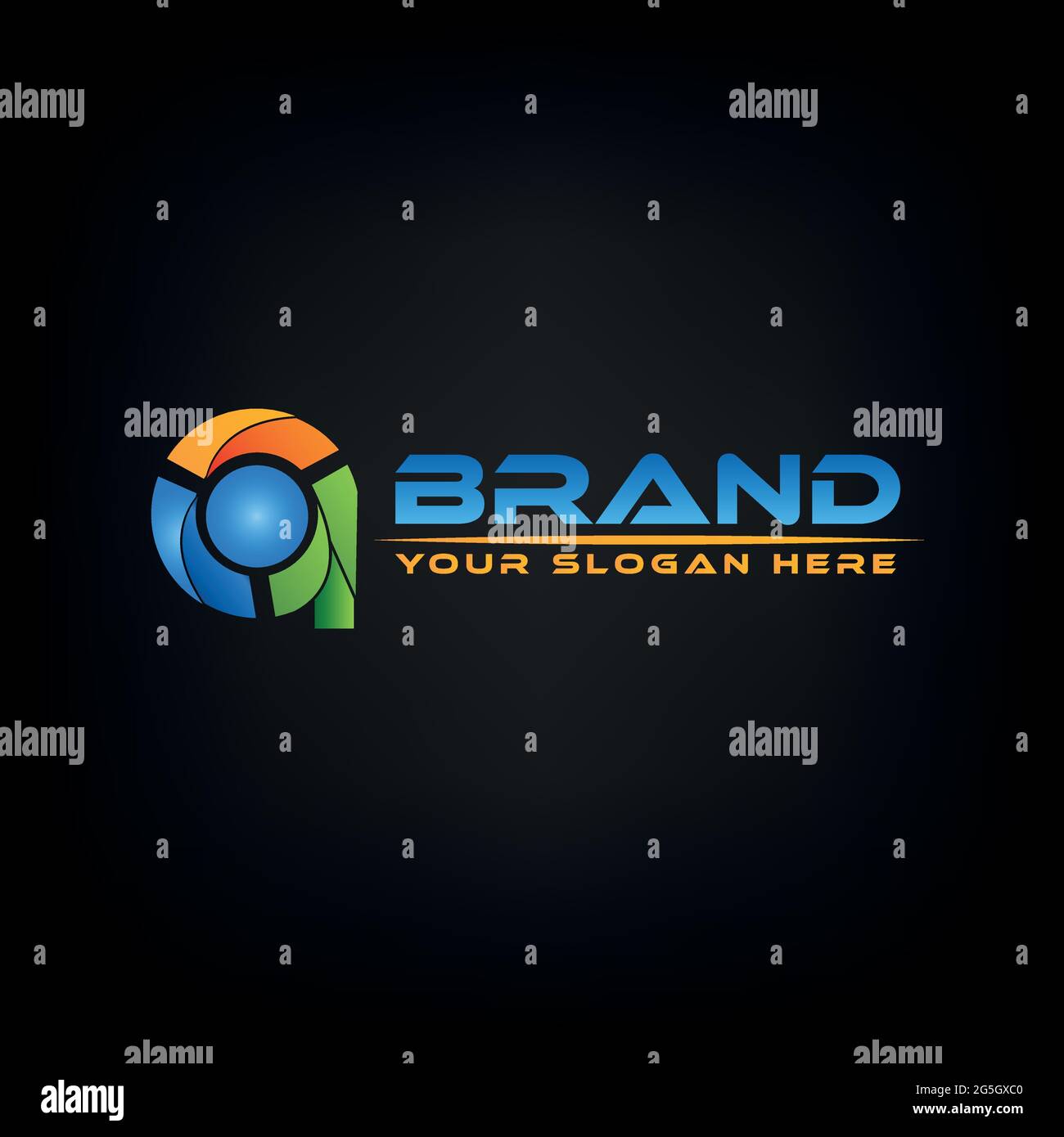 Letter A on black background. Logo Design Template. Flat design Stock ...