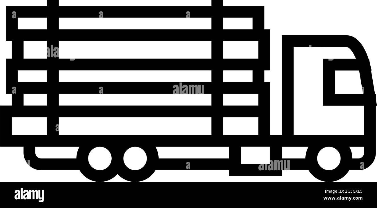 truck transportation wood timber line icon vector illustration Stock ...