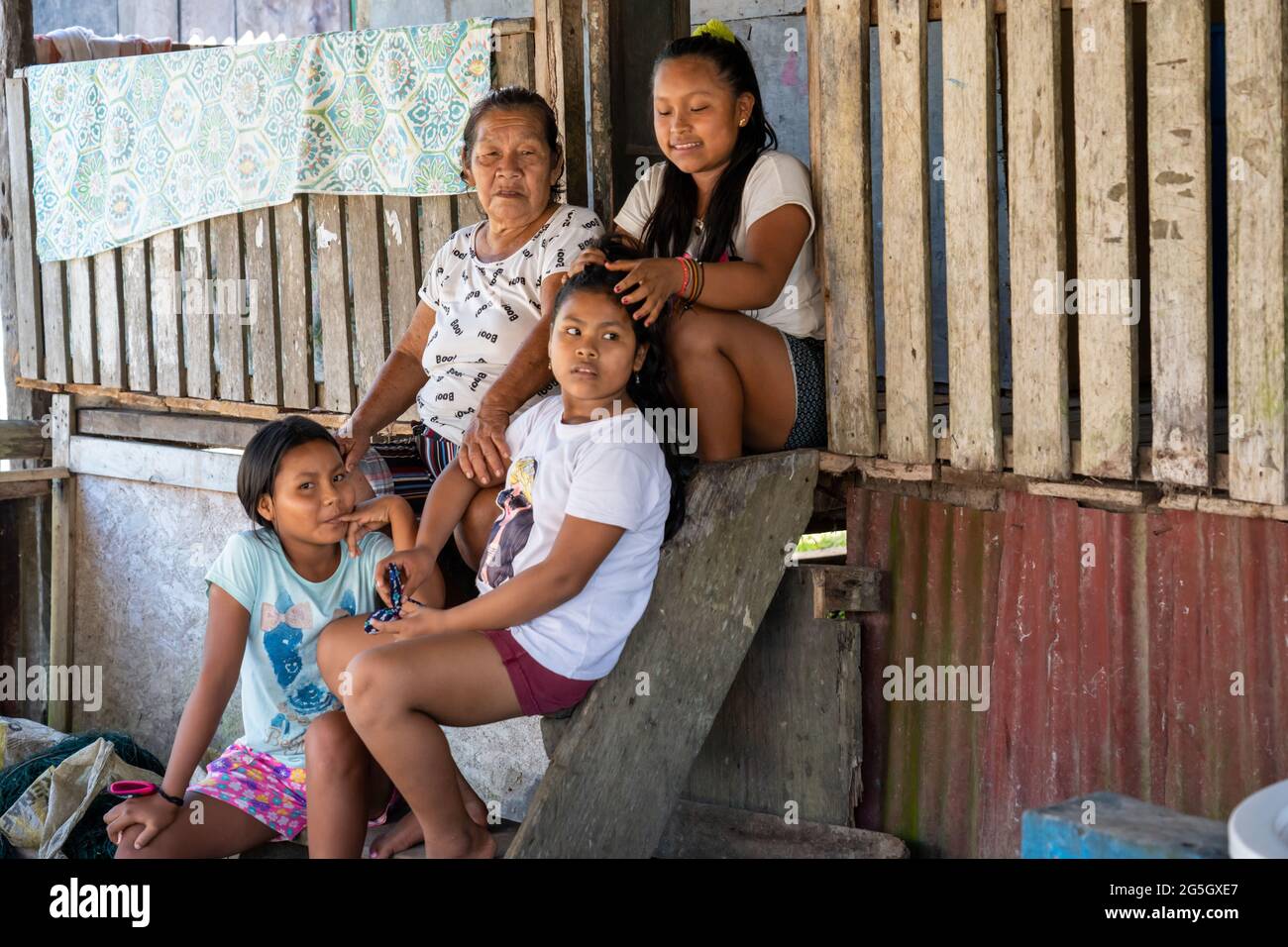 Riberenos girls (River People) from the village of Barrio Florido in ...