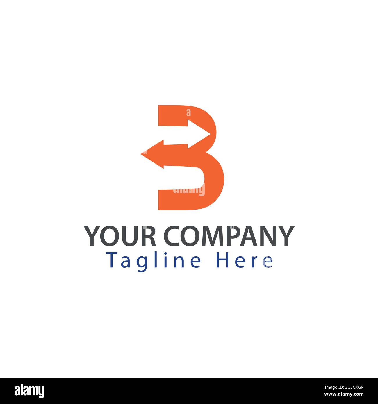 Letter b logo with arrow, b initial, flat design. technology logo Stock ...