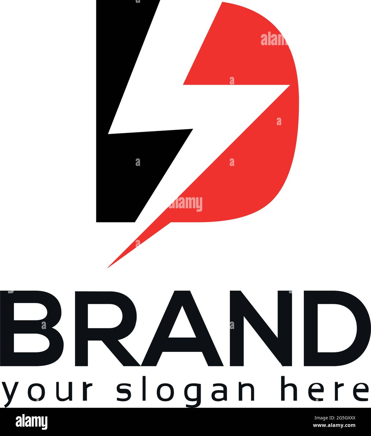 Letter D and S with lightning on white background. logo with a basic ...